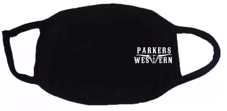 Parkers Western Longhorn logo face mask